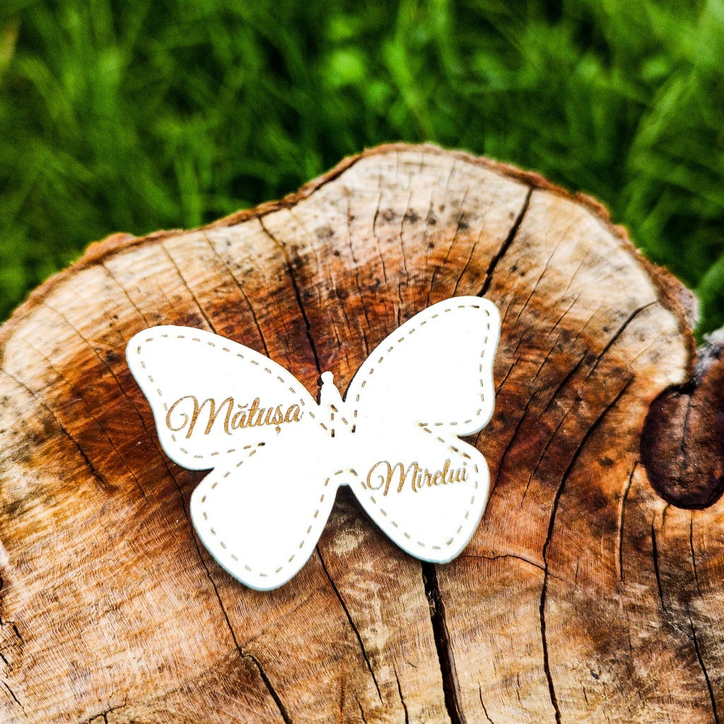 Cocarde mdf alb Fluture